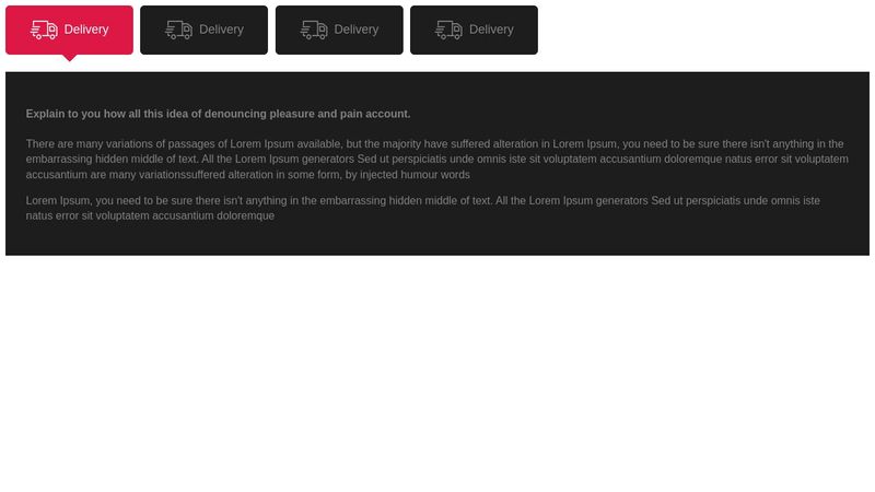 Horizontal Tabs Modules - HTML , CSS, jQuery
