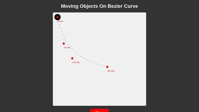 Move On Bezier Curve - HTML Canvas