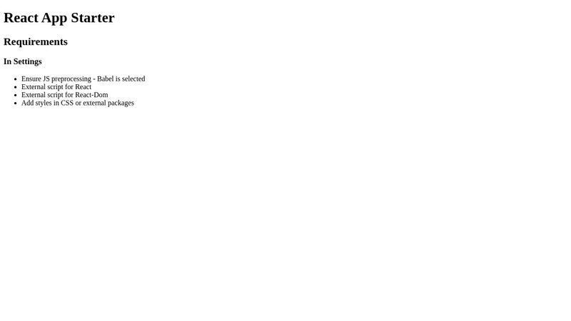 React App Starter