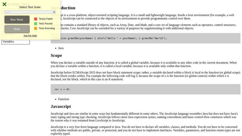 Technical documentation page