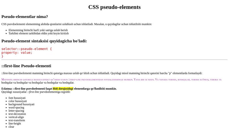 CSS pseudo-elements