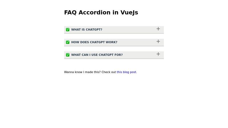 FAQ Accordion in VueJs
