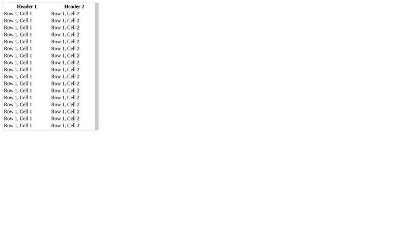 CSS only scrollable table body