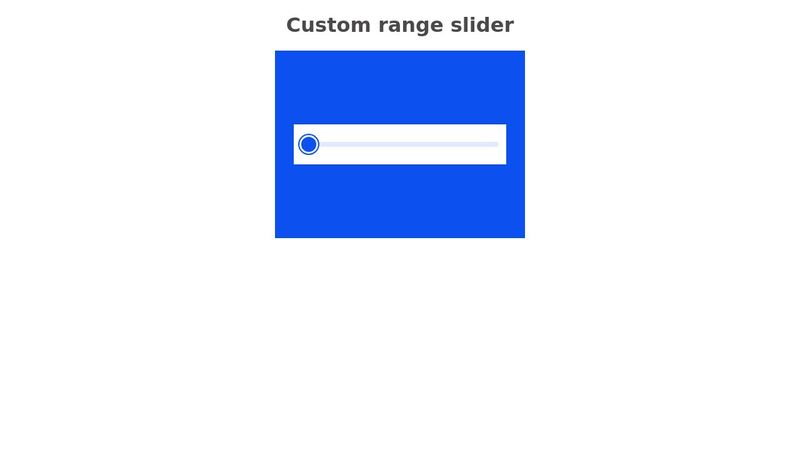 Custom input range: CSS & JS