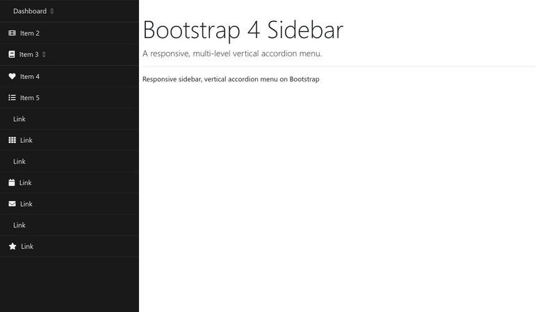 Responsive sidebar, vertical accordion menu on Bootstrap