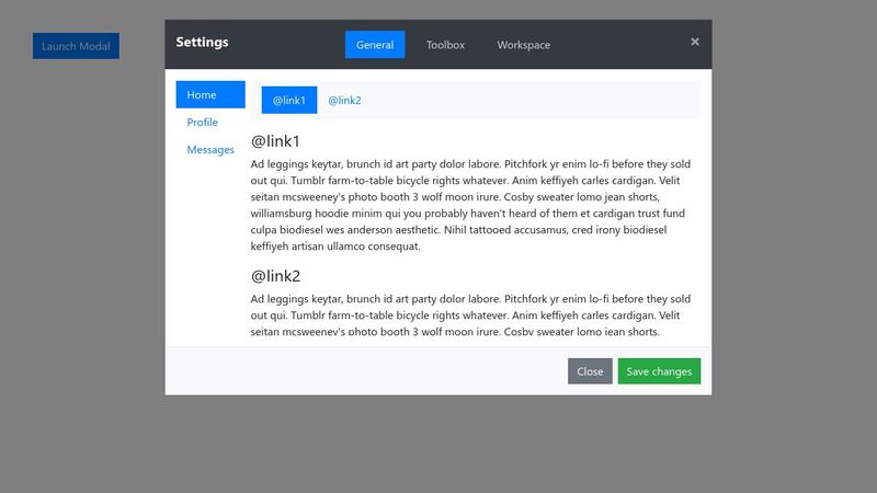 Bootstrap 4 modal, nav-pills and scrollspy