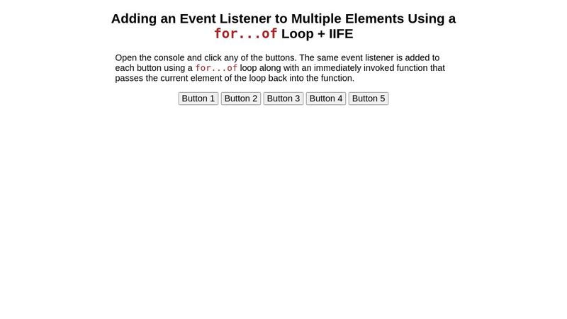 Adding An Event Listener To Multiple Elements Using Forof With Iife 5939