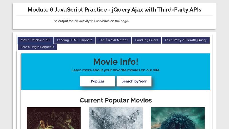 Module 6 Coding Activity - jQuery Ajax with Third-Party APIs - CAMPUS STARTER: 11.3.22