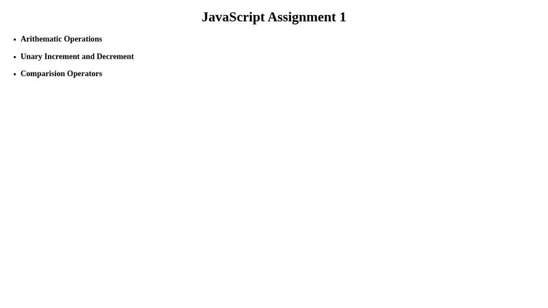 JS Assignment 1