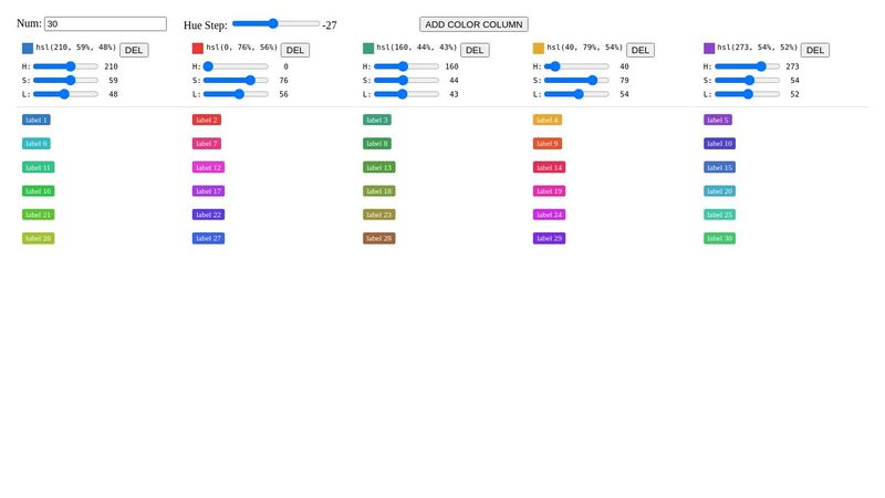 Generate unique color labels