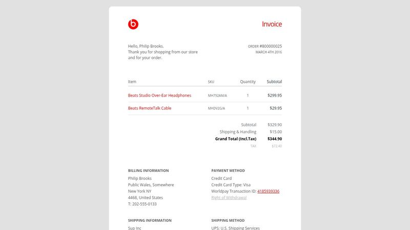 Invoice Email Template 2