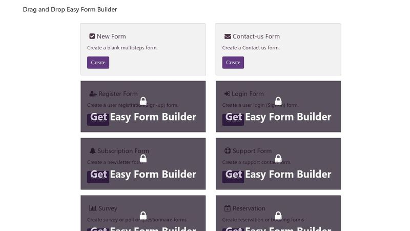 drag and drop form builder UI v 1