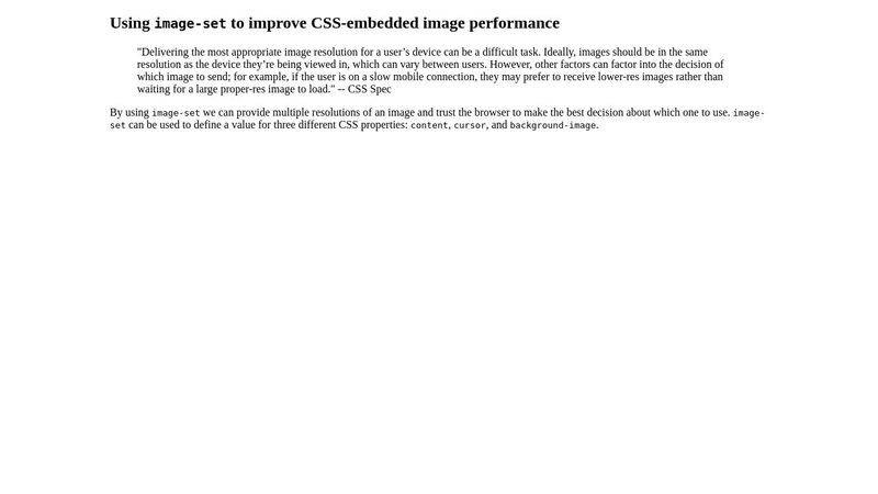 Performant Images in CSS