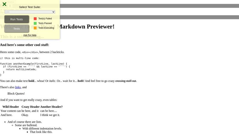 FCC: Simple React Markdown Previewer
