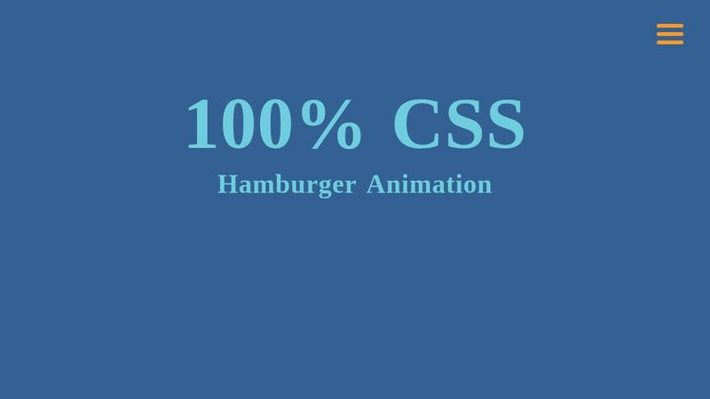100% CSS Hamburger Animation