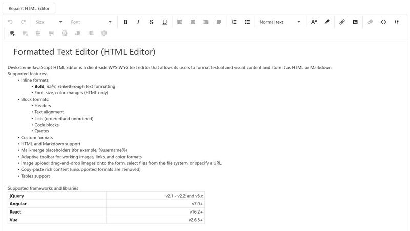 Overview - DevExtreme Html Editor