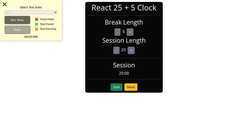 React 25 + 5 Clock