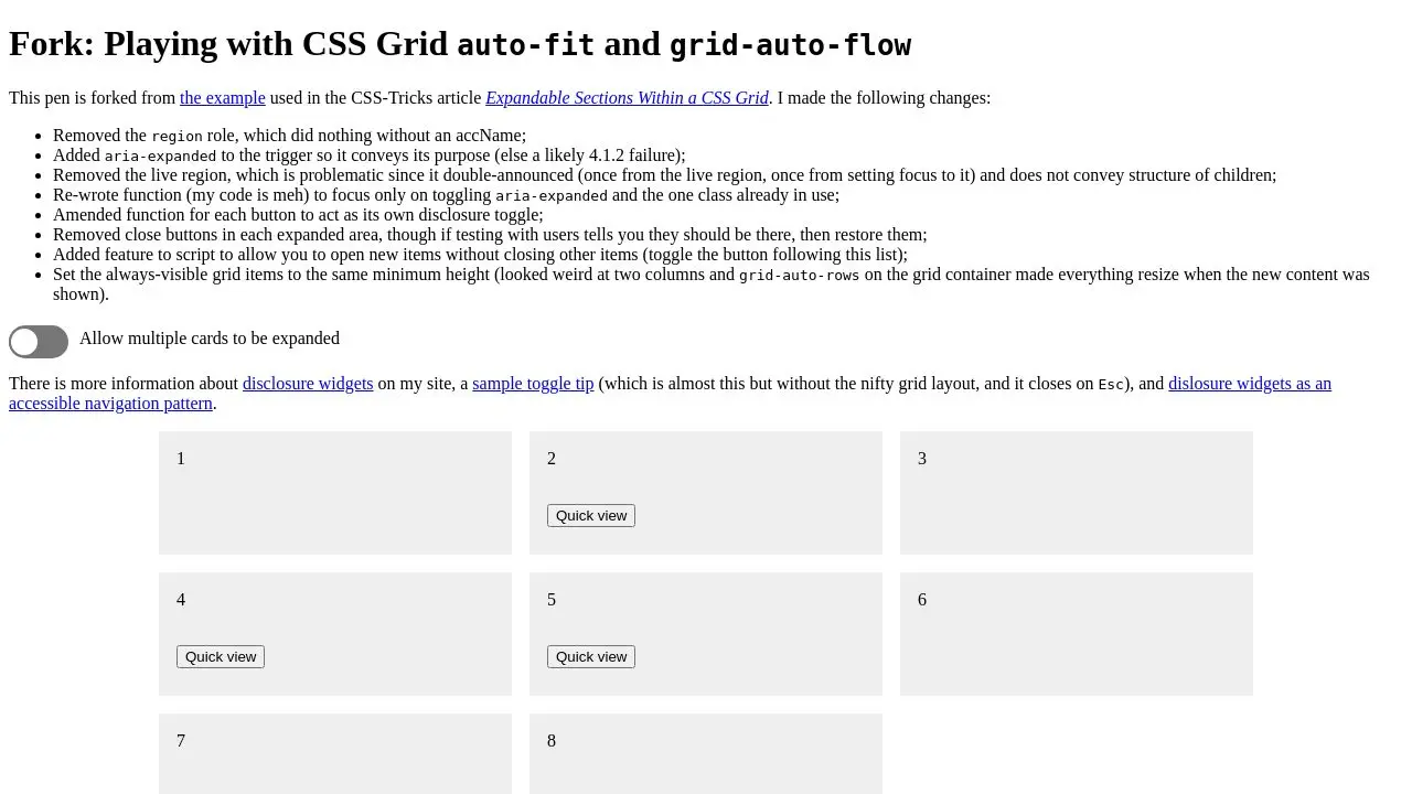 Fork: Playing with CSS Grid 'auto-fit' and 'grid-auto-flow'