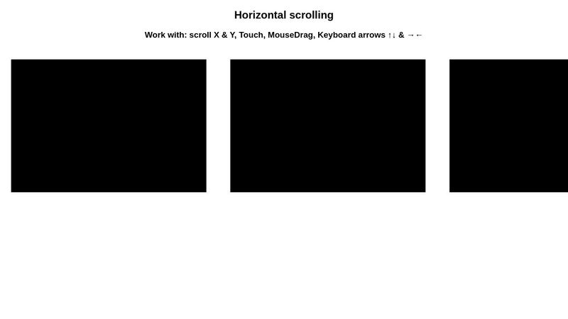 CodePen Home Horizontal scrolling with MouseDrag / Keyboard Arrows / scroll - JS (mirror)
