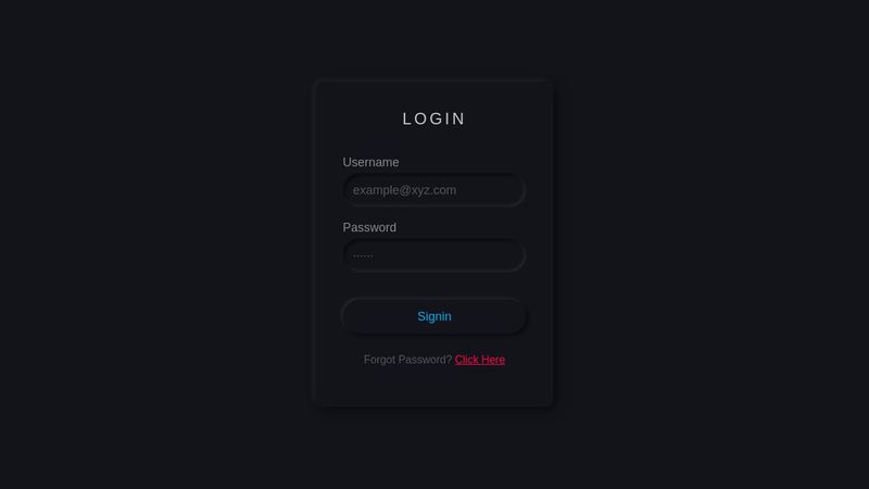 Dark Neumorphism Login Form