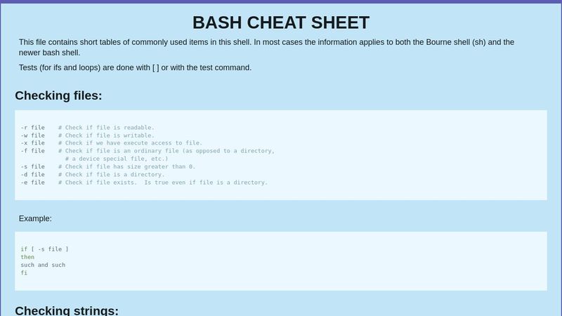 Bash cheat sheet