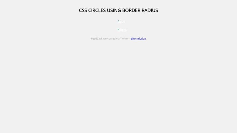 CSS Circles with Border Radius