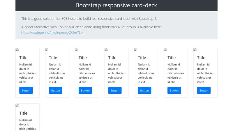 Bootstrap 4 responsive card-deck