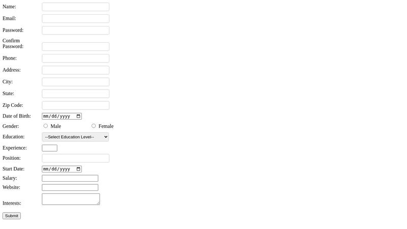 HTML All Input form Validation using JQuery