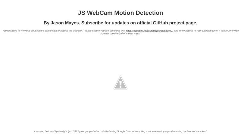 JS WebCam Motion Detection