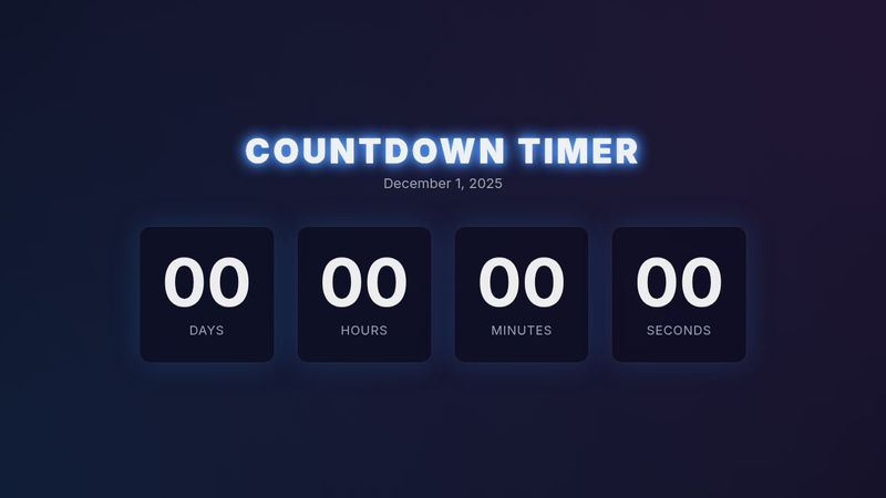 Countdown Timer html css js with @Hackway