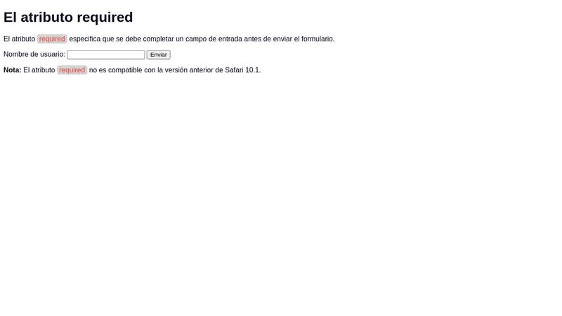 HTML Input Attributes Required