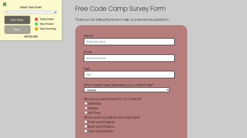 A Survey Form.