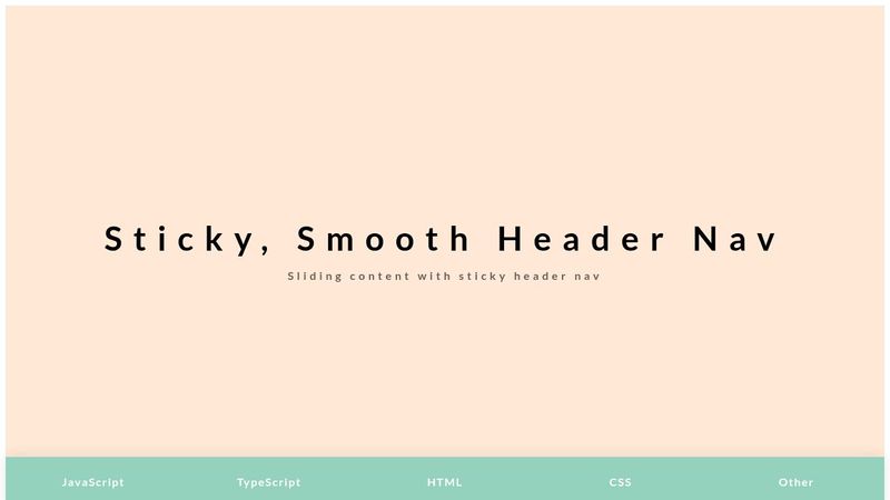 Sticky, Smooth Header Nav