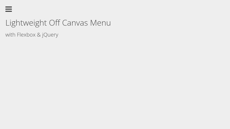 Lightweight Off Canvas Menu