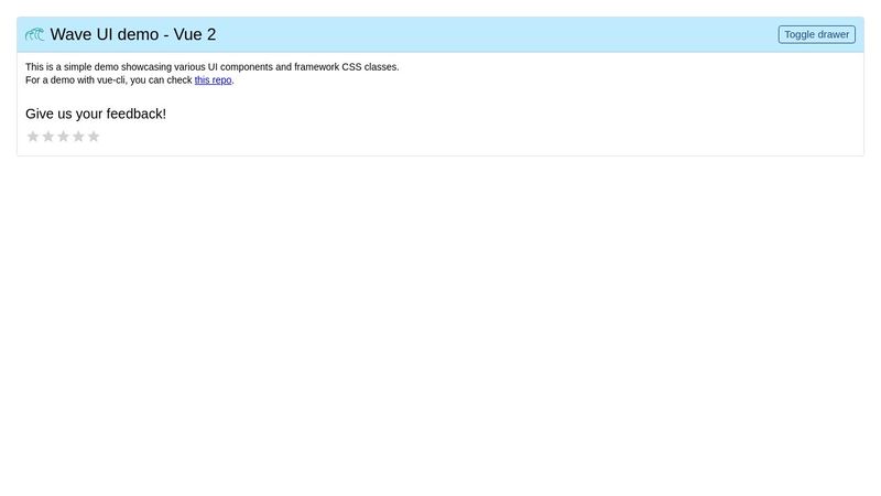 Wave UI demo - Vue 2