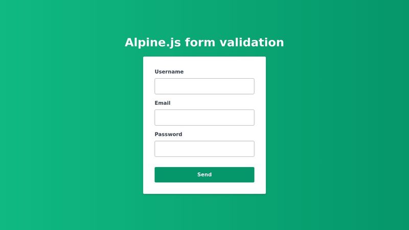 Alpine JS - Form validation