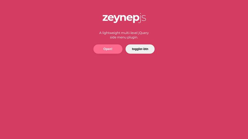 zeynepjs - a lightweight multi-level jQuery side menu plugin