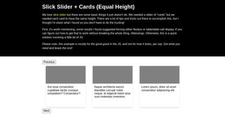 Slick Slider + Cards (Equal Height)