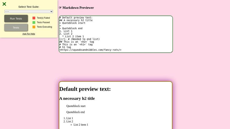 Freecodecamp React markdown-previewer