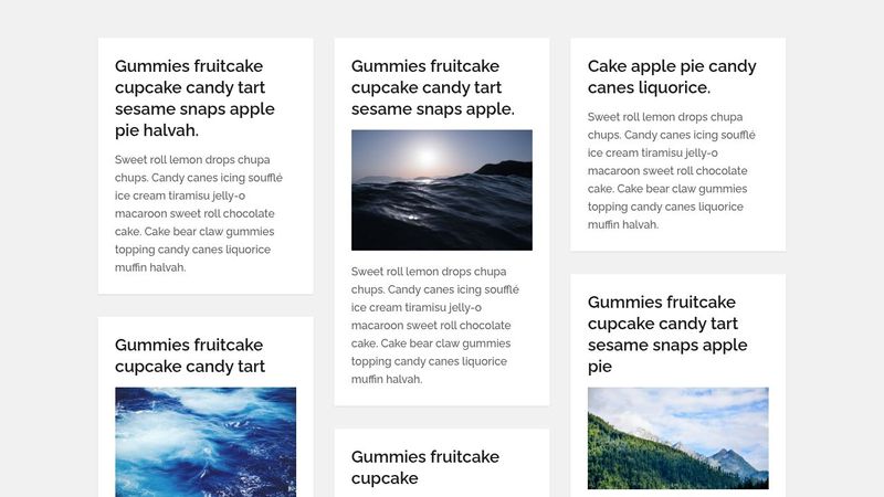 masonry layout pure css