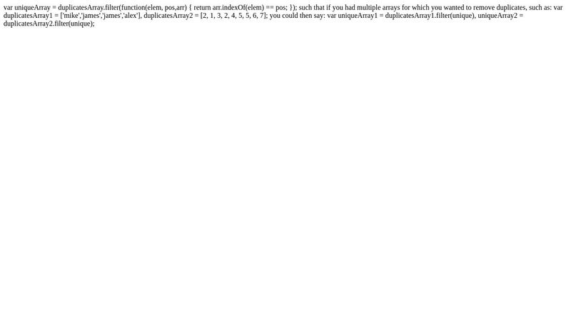 Filter duplicate array in javascript
