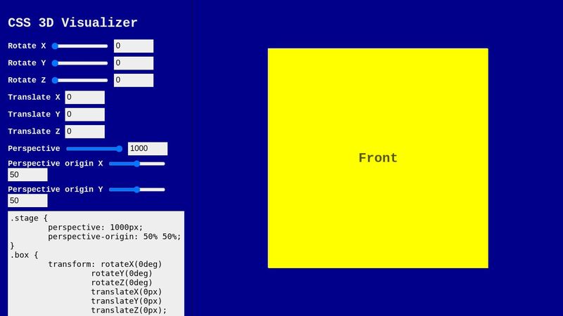CSS 3D Visualizer
