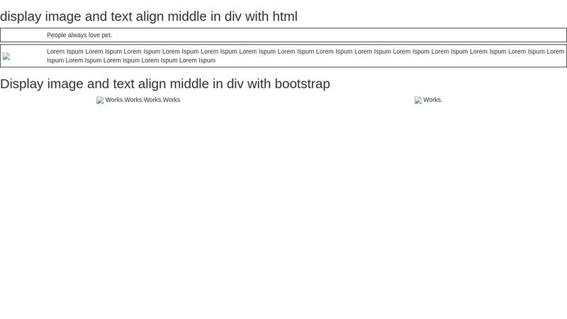 image and text align middle in div