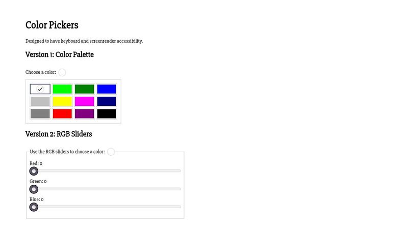 Two Accessible Color Pickers