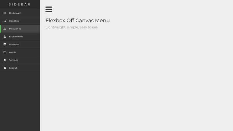 Flexbox Off Canvas Menu