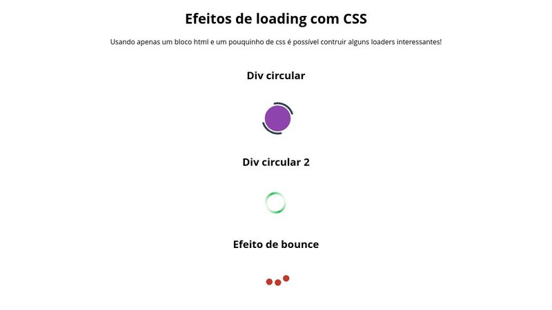 Efeitos de loading CSS