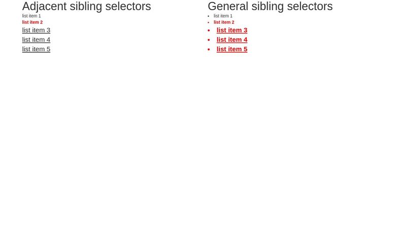 CSS Battle: Adjacent sibling selectors vs. General sibling selectors