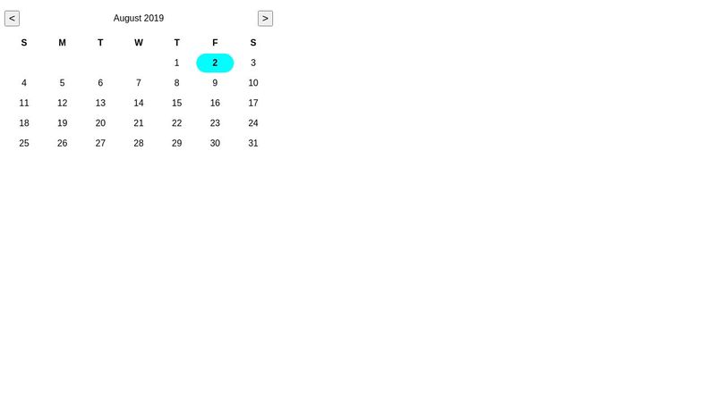 Quick Angular calendar