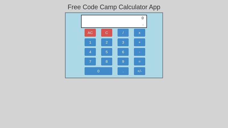 Free Code Camp Calculator App