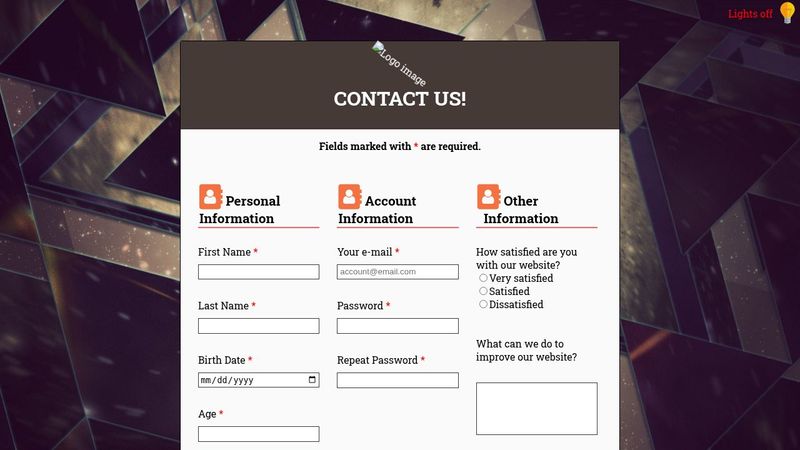 Contact form HTML CSS (version 2. Floats)